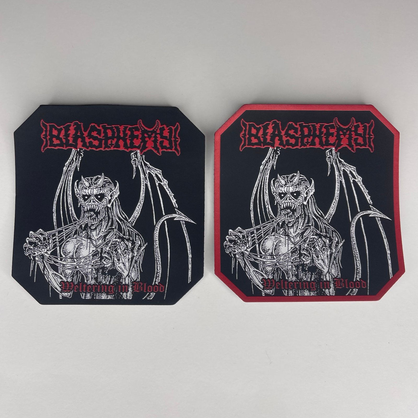 Blasphemy - Weltering In Blood Carved Faux Leather Patch | Armed With ...
