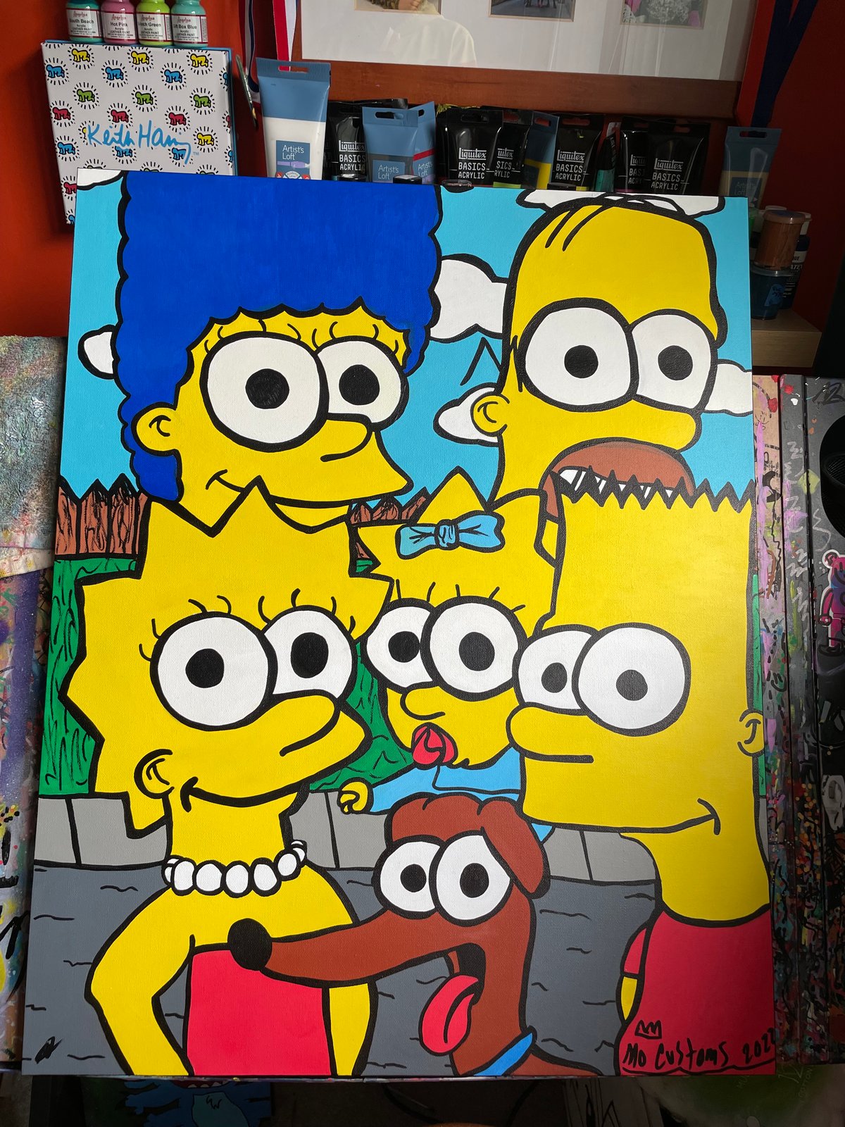 1/1 “Family Portrait” Simpsons Painting | Mo Customs