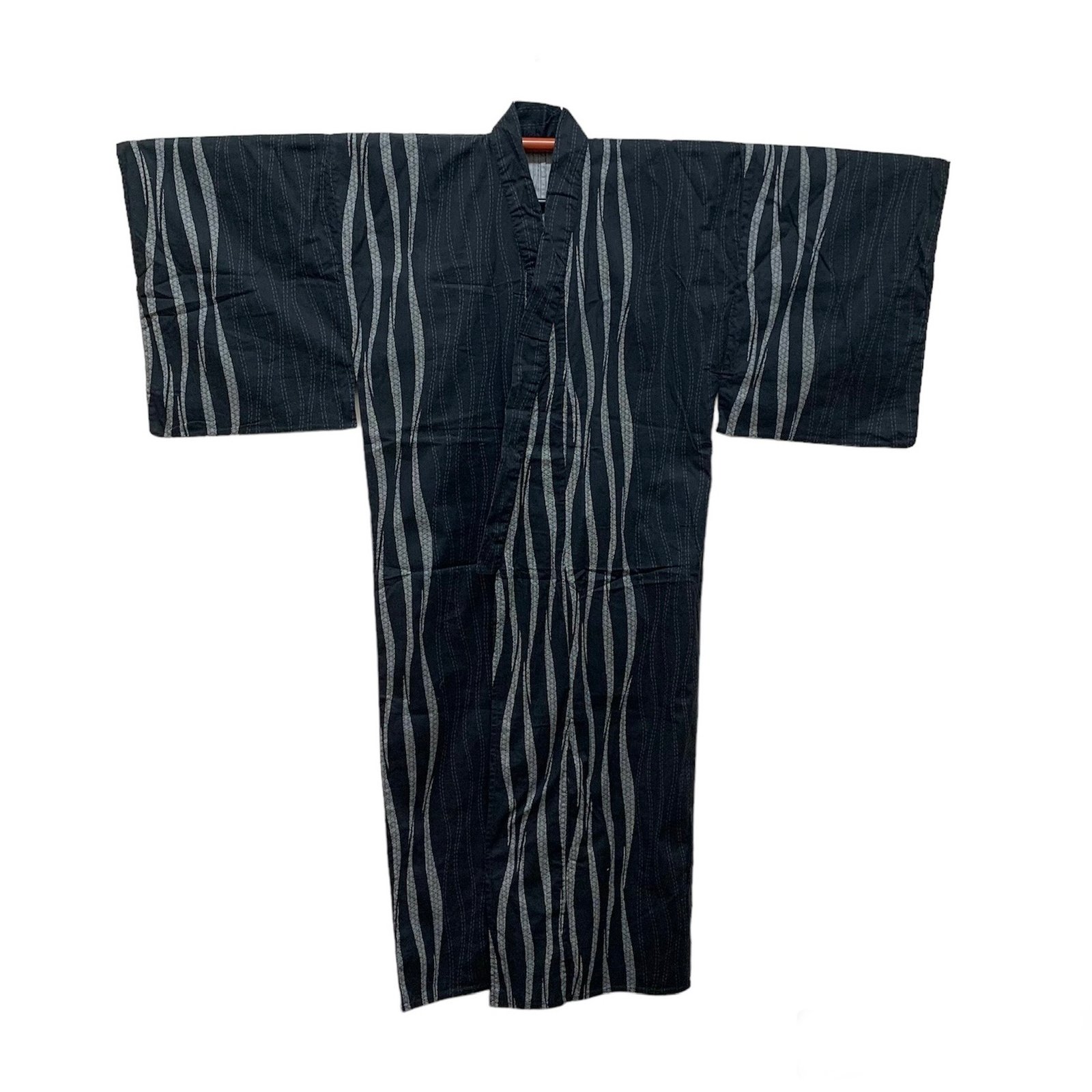 Vintage Men's Cotton Yucata (Black Wavy Stripes) | LUMEN