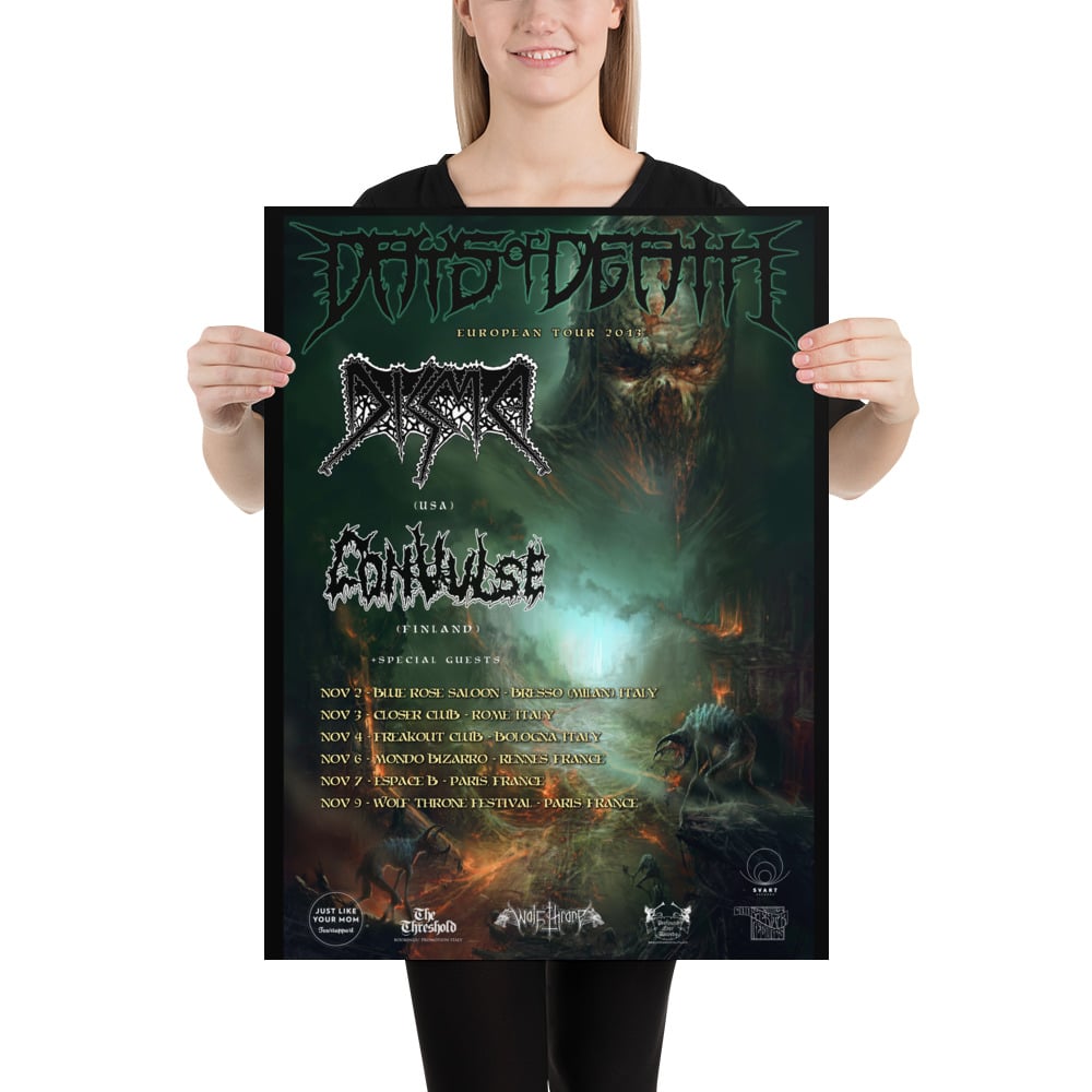 Disma — DISMA - DAYS OF DEATH - 2013 TOUR POSTER Limited Re-Print