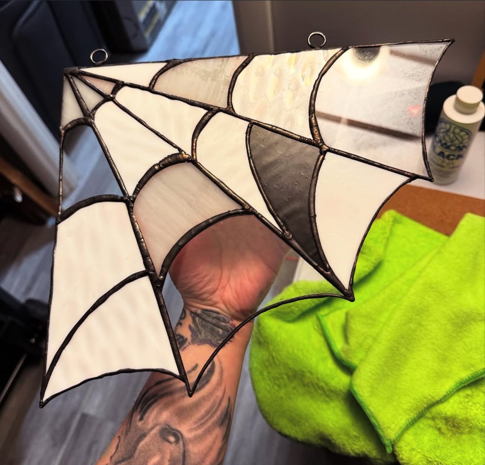 Stained Glass Spider Web | Ghost Etching
