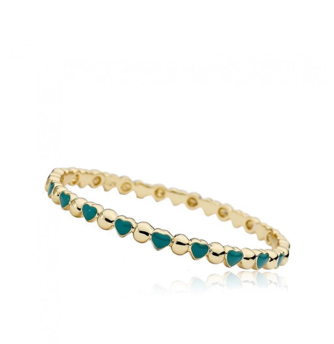6-10 year old Turquoise & Gold Heart Bangle | Elizabeth Layne Heirloom