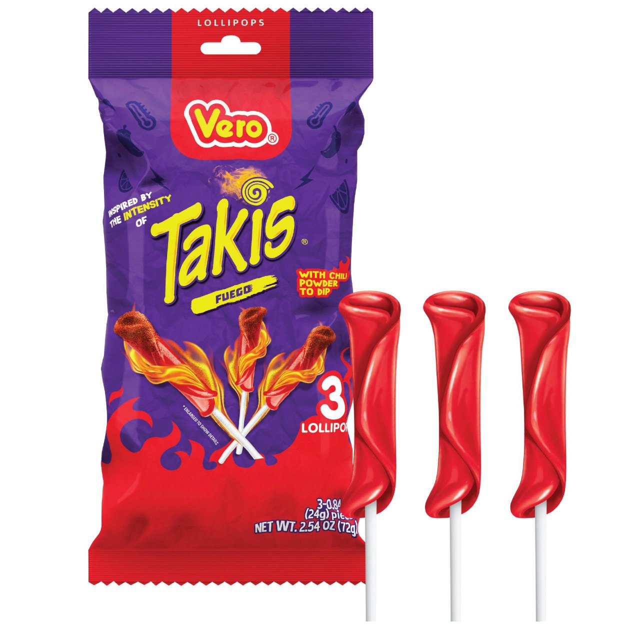 Veros Takis Chamoy Lollipops, 3 Count | A Box You Can Count On