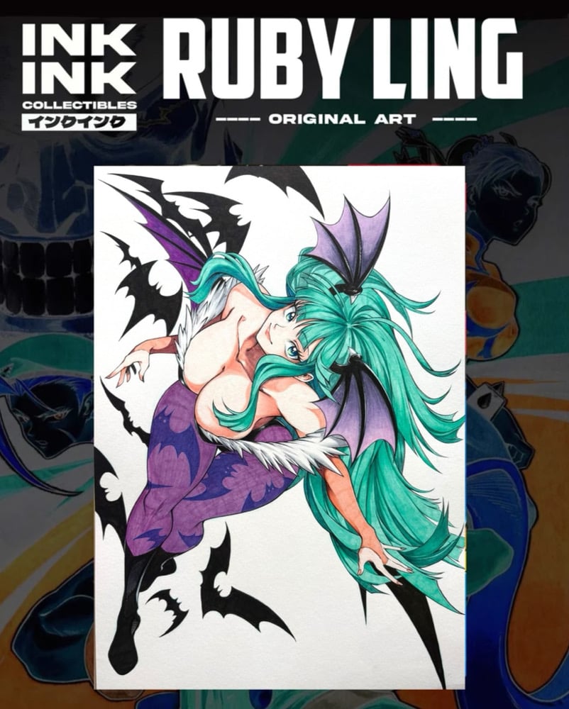 INKINK Collectibles — Original Art - Morrigan Aensland Fully loaded!! // Ling Ruby (eSoul)
