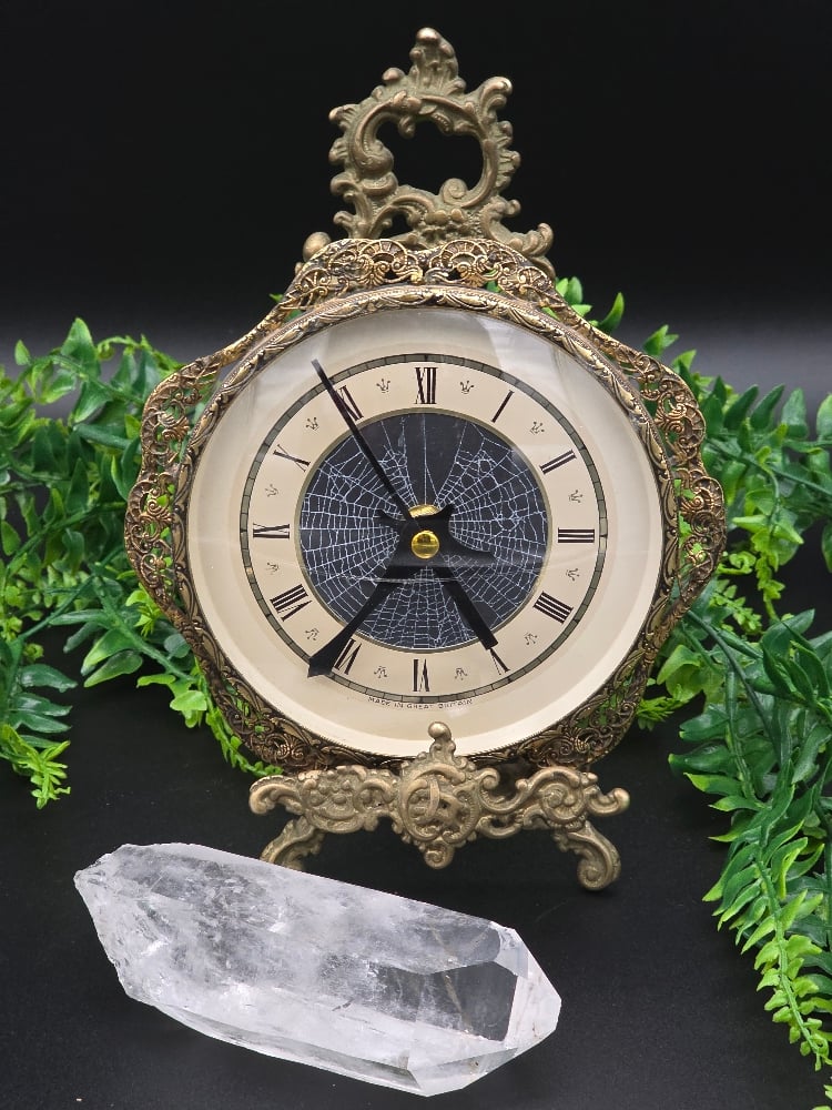 Vintage ornate preserved spider web clock | The Voodoo Doctor