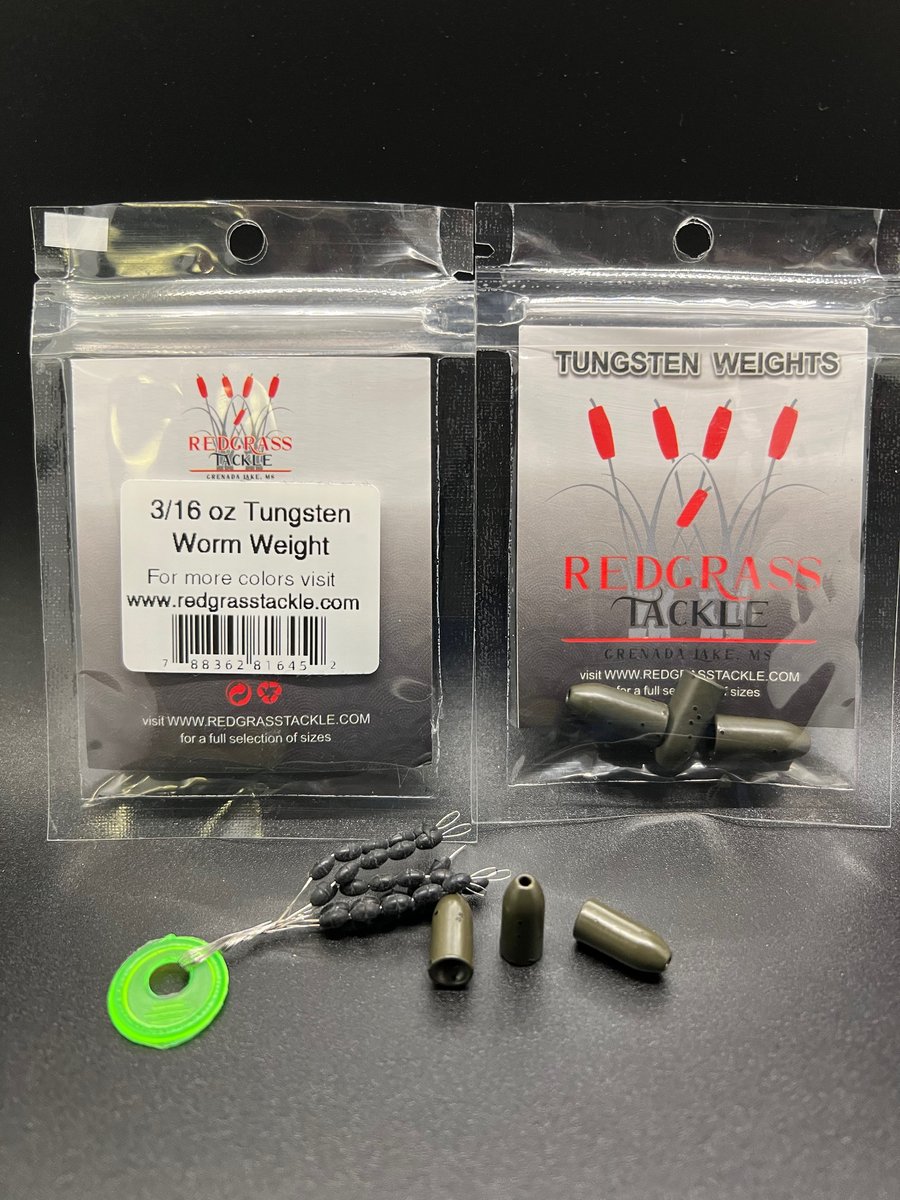 3/16oz Tungsten Worm Weight - 3pk | Redgrass Tackle