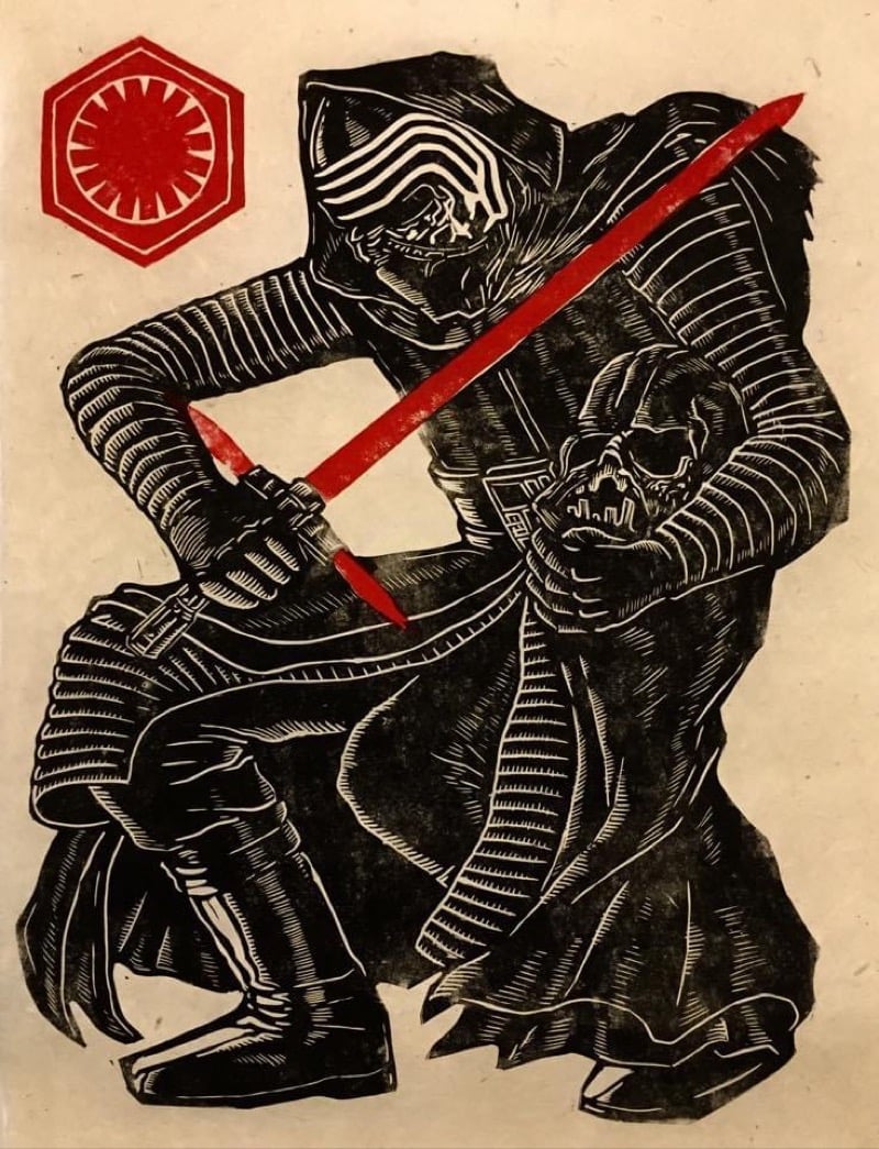 Kylo Ren Block Print | Brian Reedy
