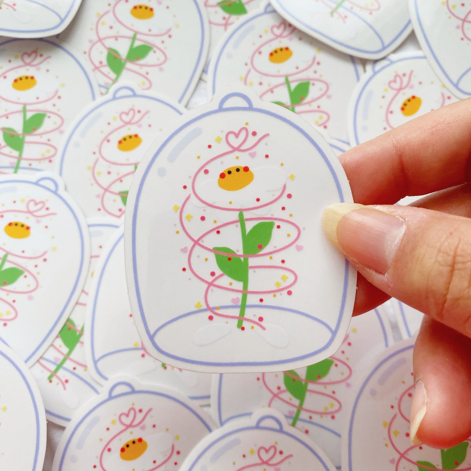 Enchanted daisy clear vinyl sticker flake | Ashionery