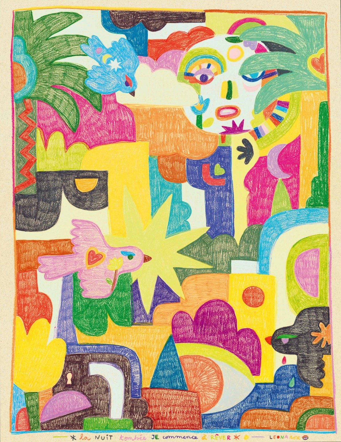 La nuit tombée je commence à rêver * Print | LEONA ROSE