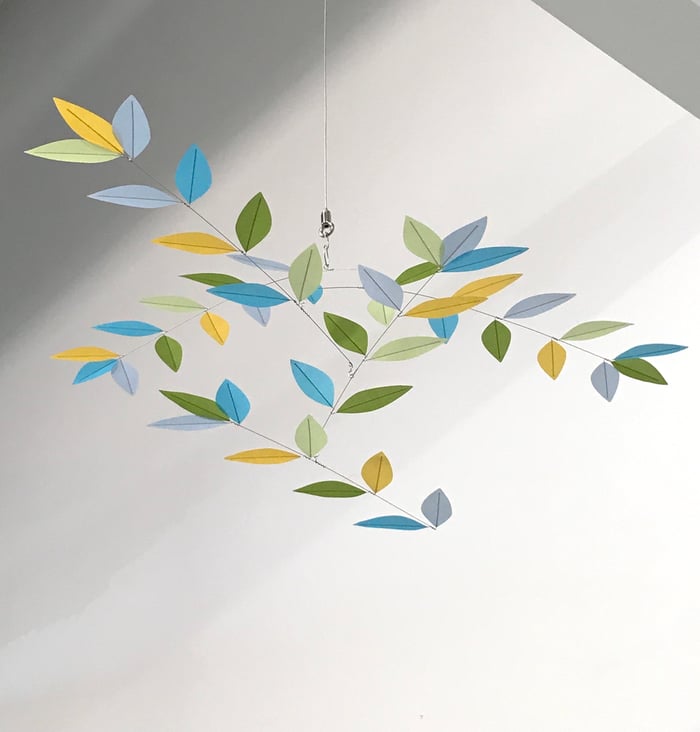 NURSERY SIZE - CUSTOM COLOR Stylized Leaf Mobile | Jan R. Carson