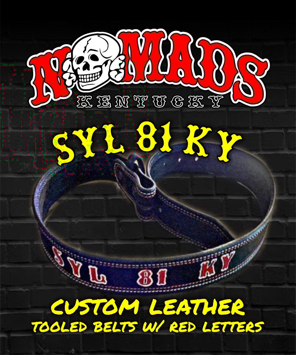 Support 81 Belt Red Letters | HAMC Kentucky Nomads