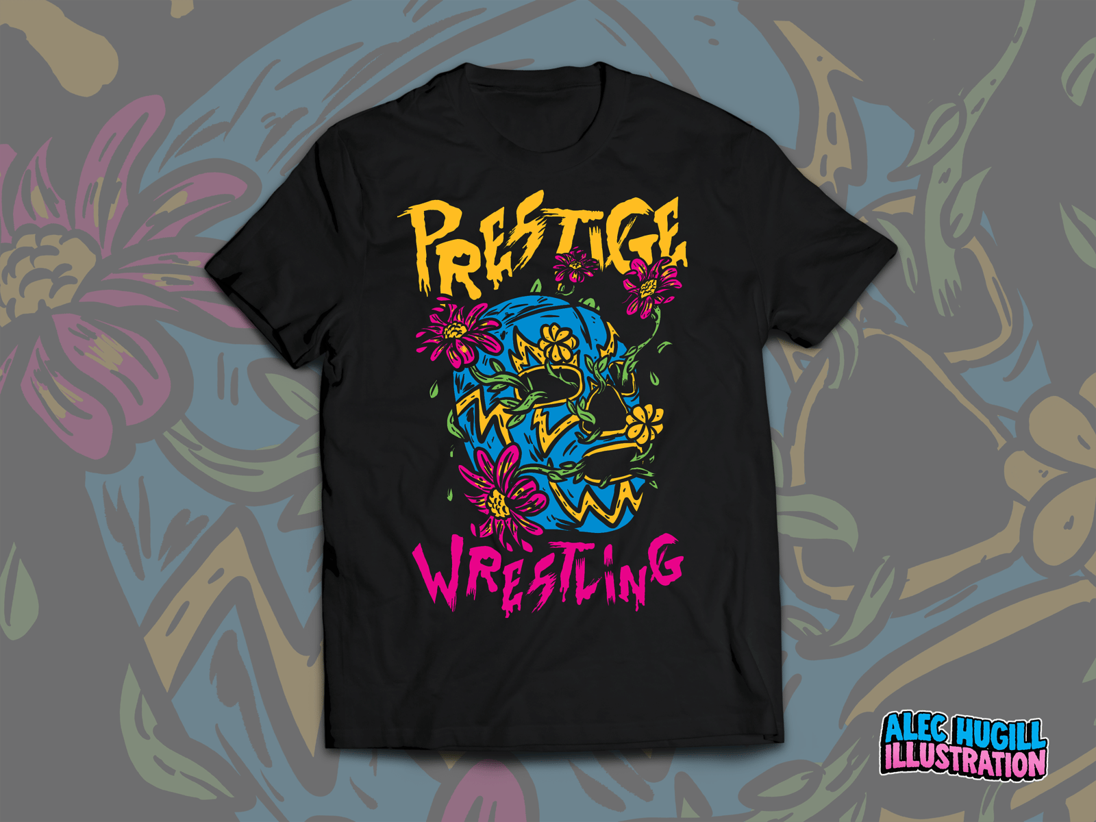 PRESTIGE FLORAL LUCHA SHIRT | Prestige Wrestling Merch