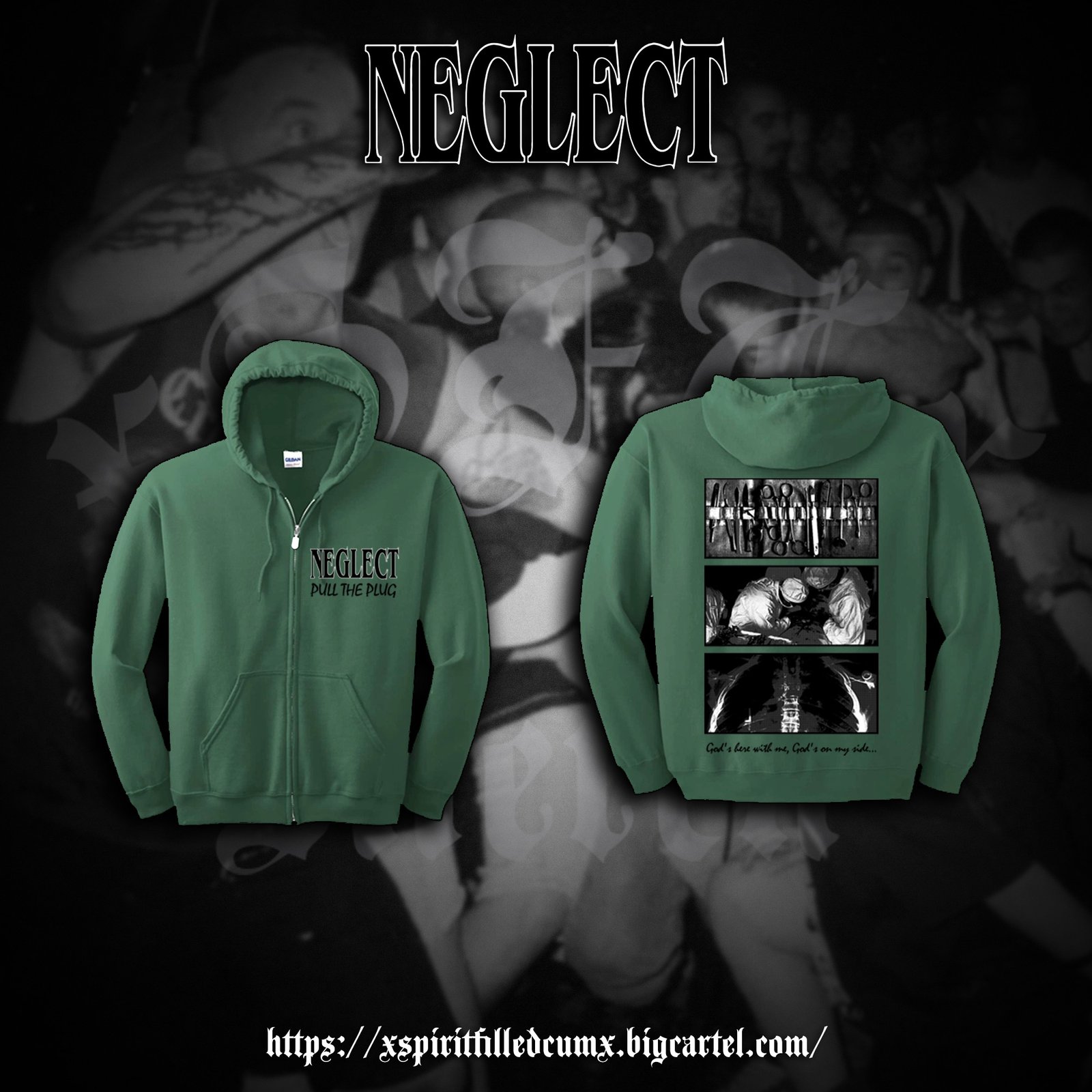 Neglect - Green Hoodie | xSFCx Merch