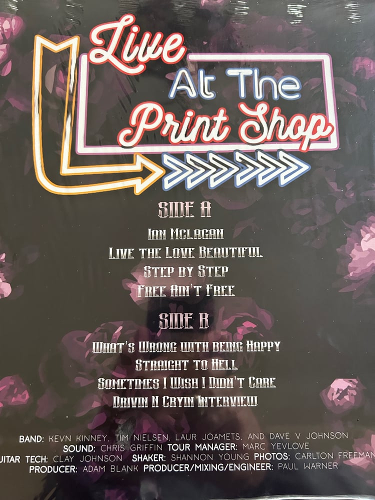 Drivin N Cryin Store — “Live at The Print Shop” Drivin N Cryin vinyl