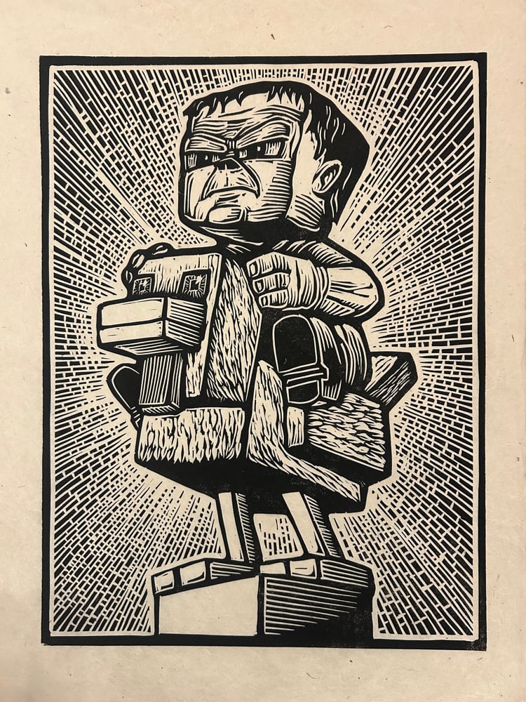 Chicken Jockey Block Print | Brian Reedy