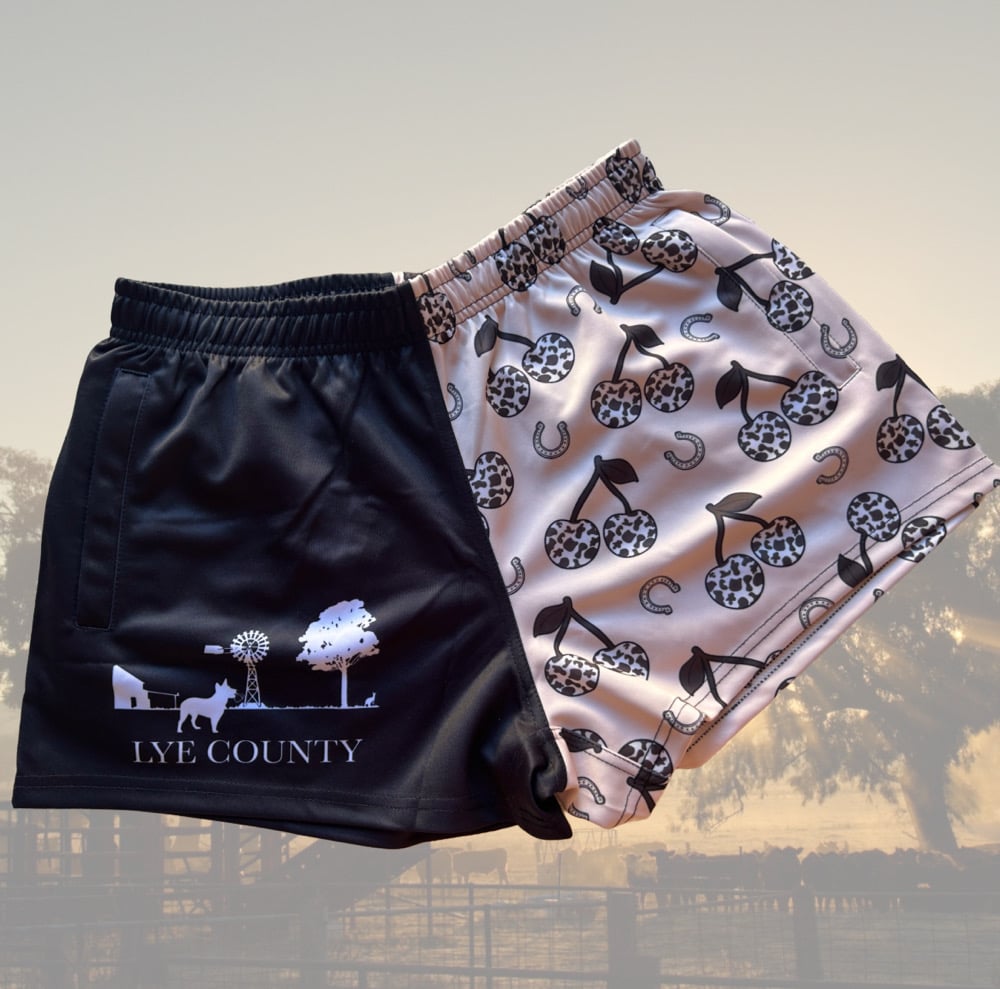 UDDERLY CHERRY FOOTY SHORT -PRE ORDER | Lye Country Customs