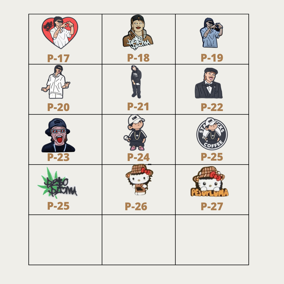 New Peso Pluma Charms | Stylin' Charms