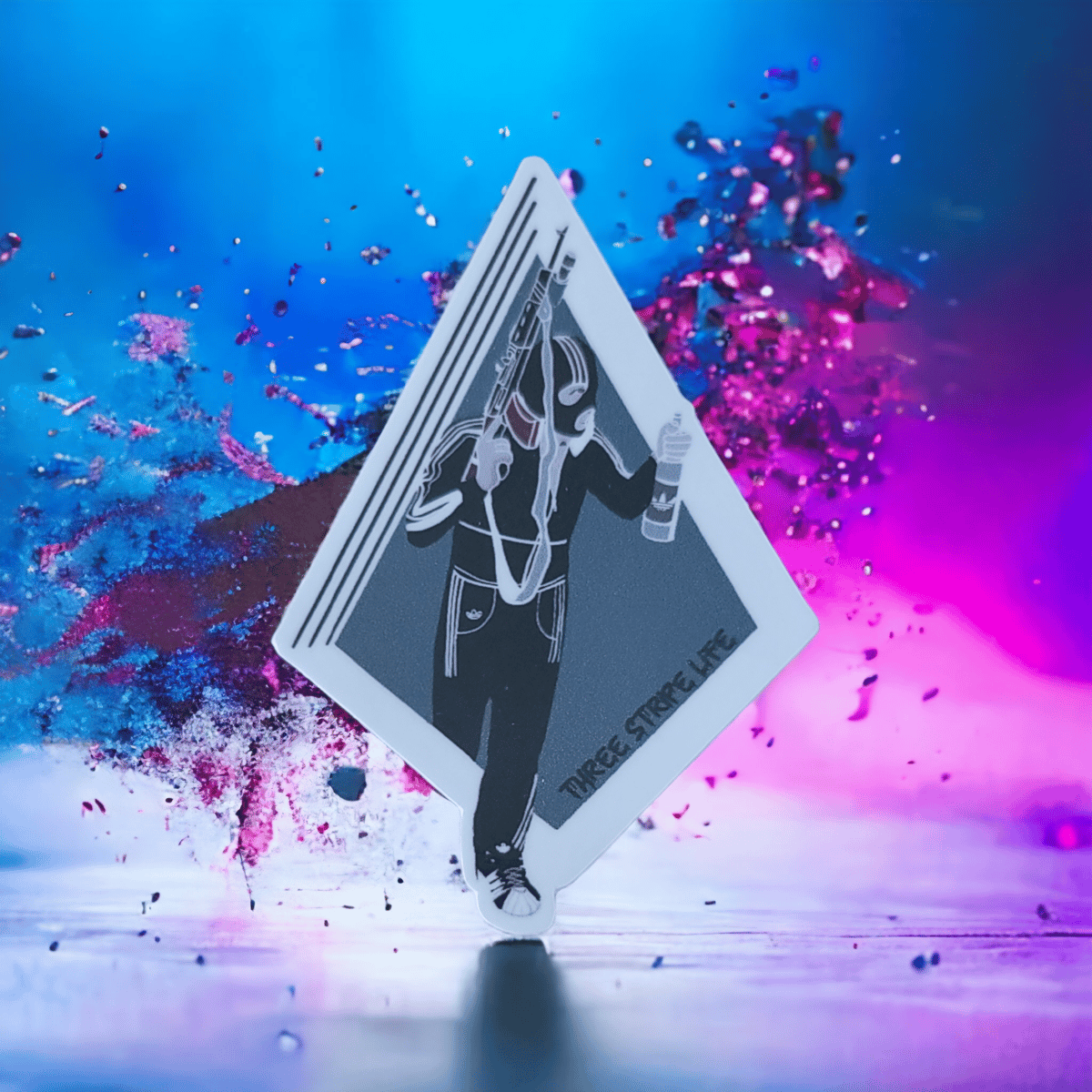 310. 3 STRIPE LIFE STICKER | Gun Slaps