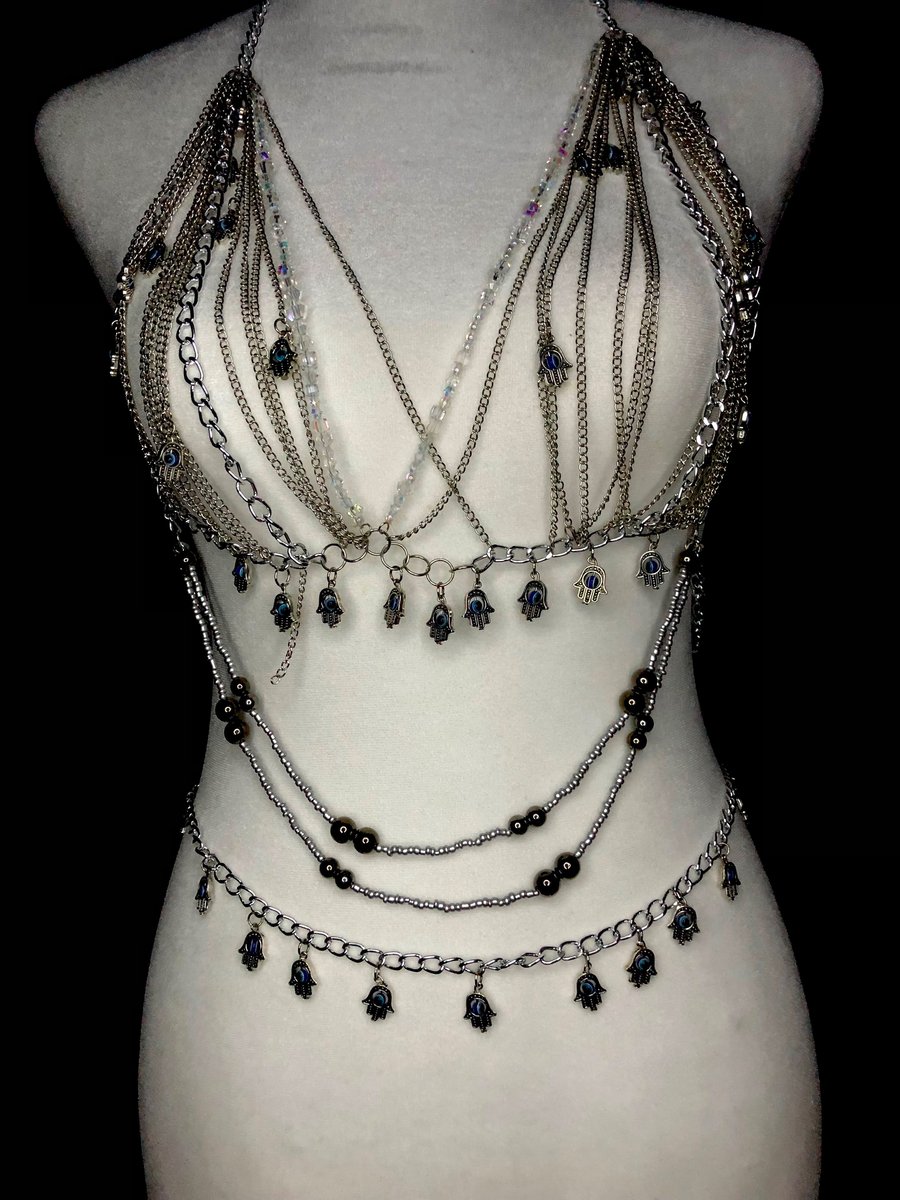 Evil Eyes Chain Bra⛓️🪬 | Mandy's Gems