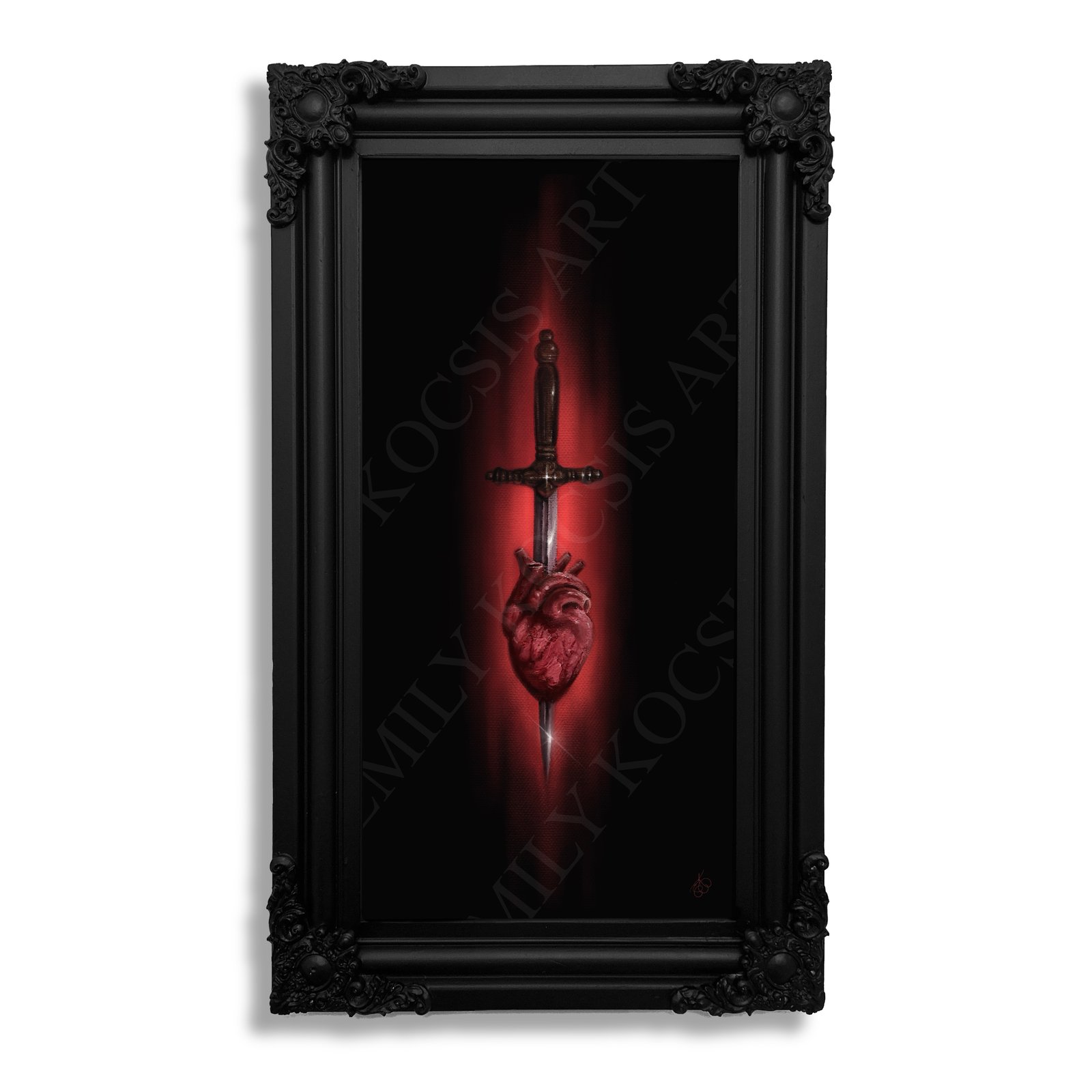 Original Painting Print // Heart & Dagger Art in Acrylic | Emily Kocsis Art