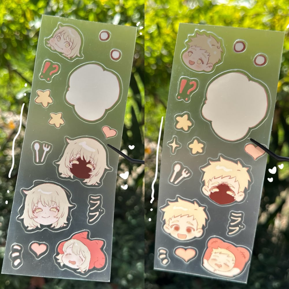 Dungeon Meshi Transparent Sticker Sheet | shibaruirui