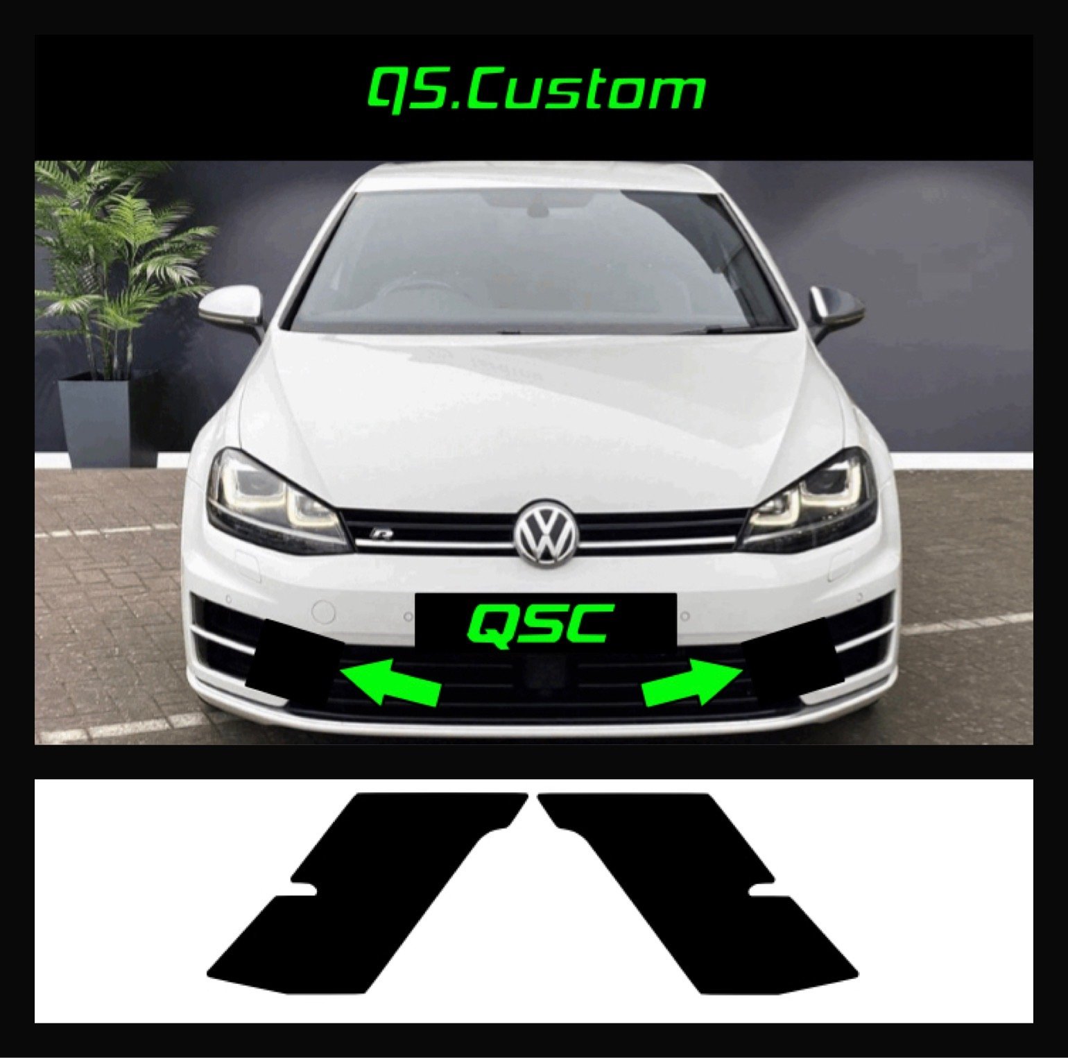 X2 Mk7 Golf R Front Wide Grill Stickers | QsCustom