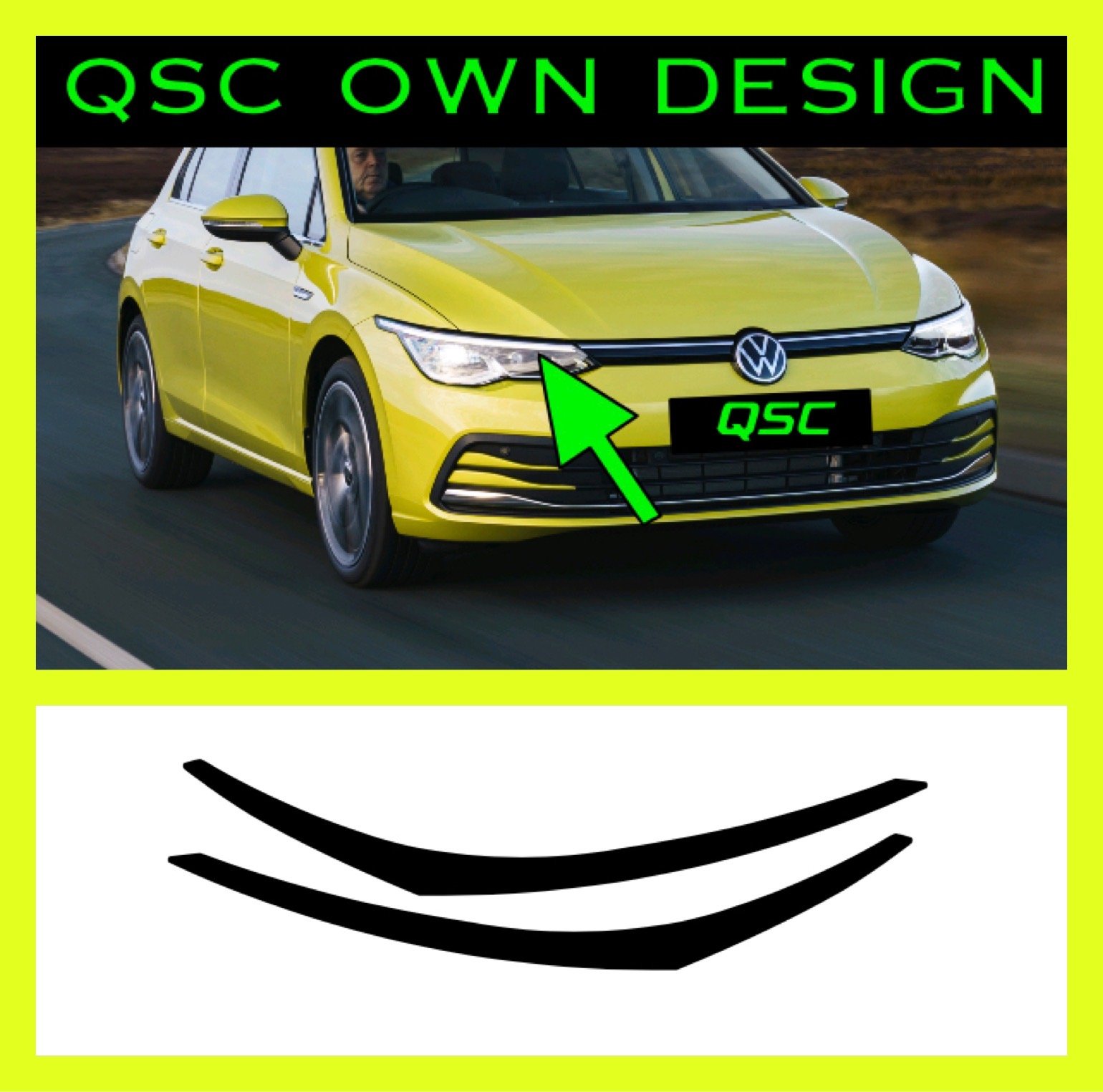 X2 Vw Mk8 Golf Eyebrow Stickers | QsCustom