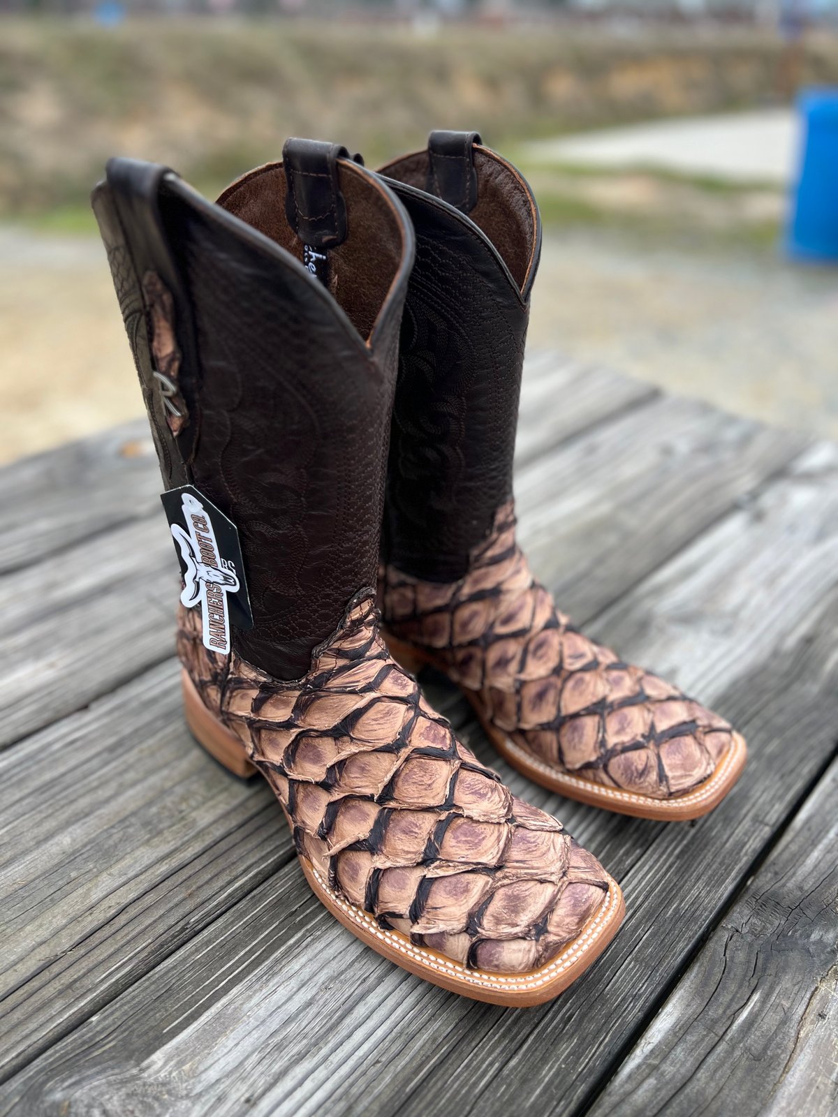 Men’s Big Bass Mink Matte Fish Scale Boots | El Zacatecas Western Wear