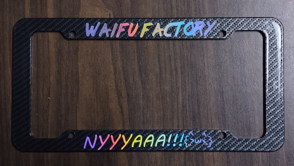 Waifu factory license plate frame | Waifu Factory