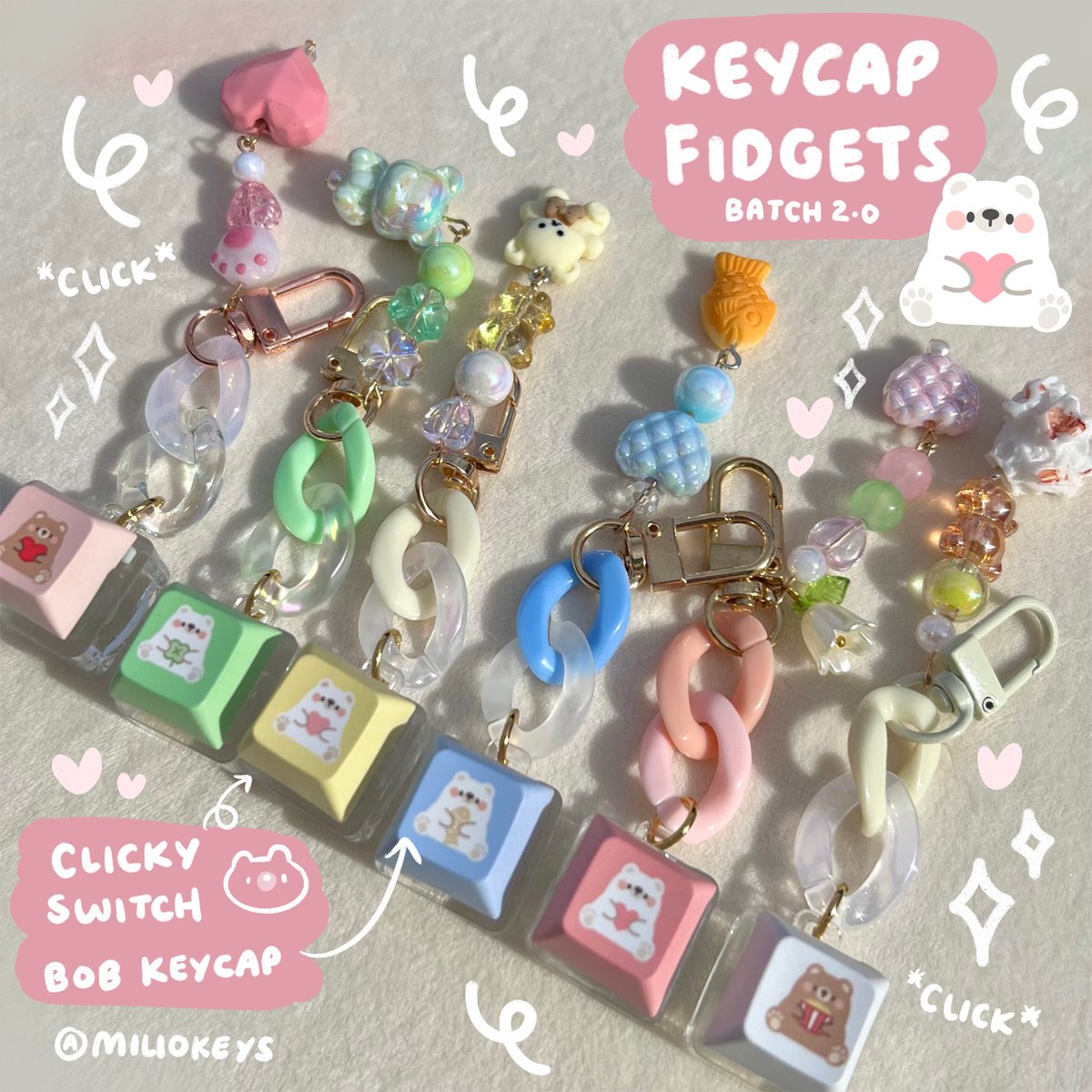 Clicky Fidget Keychains | Papermilio