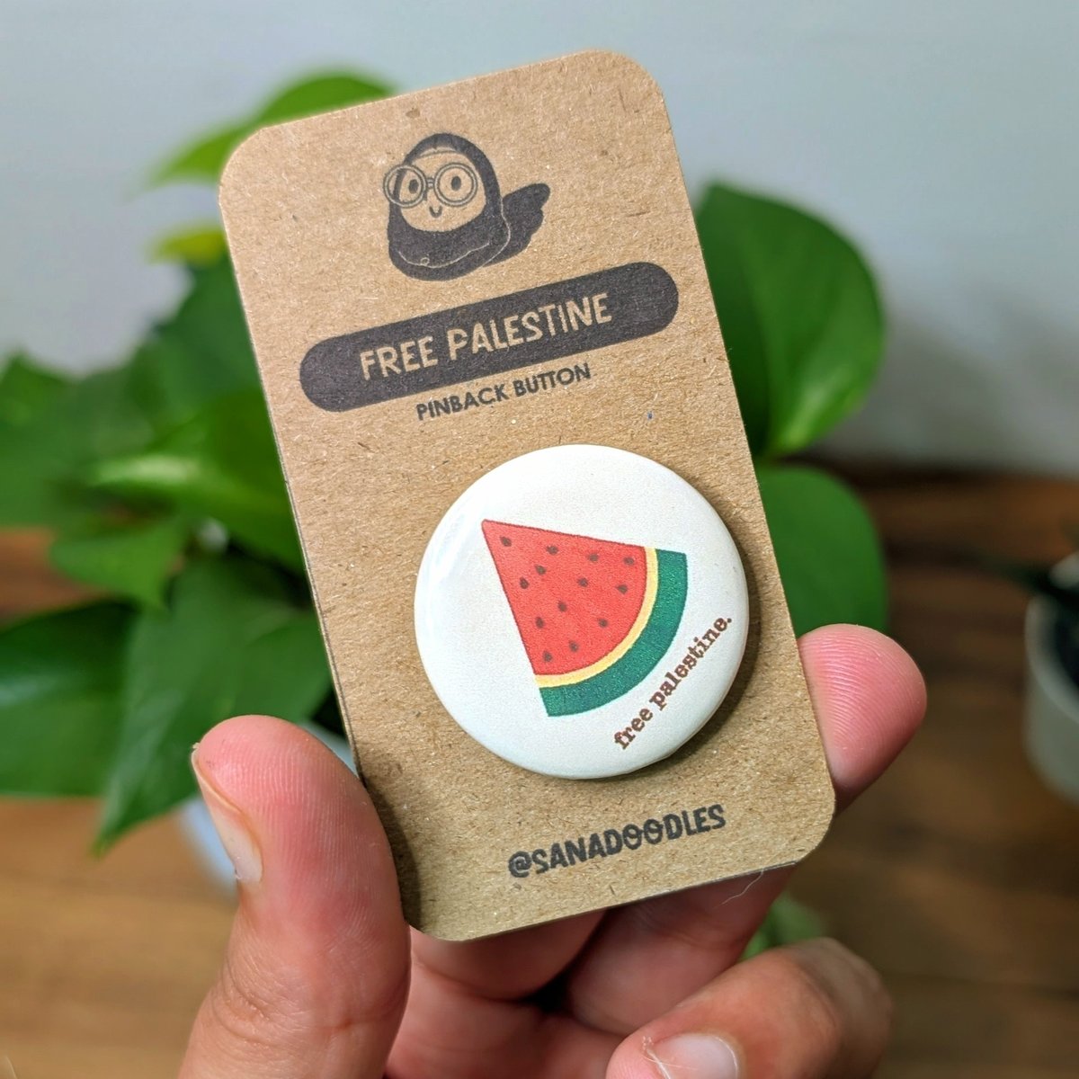Palestine Fundraiser Button | Sana Doodles