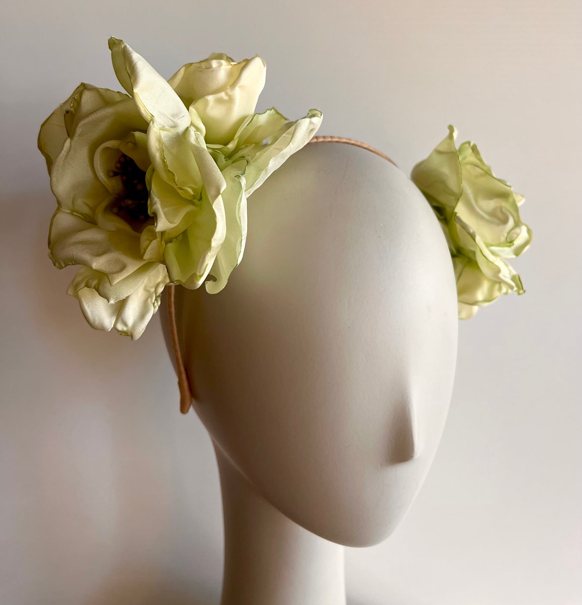 Mint green flower headpiece | Meredith McMaster Millinery