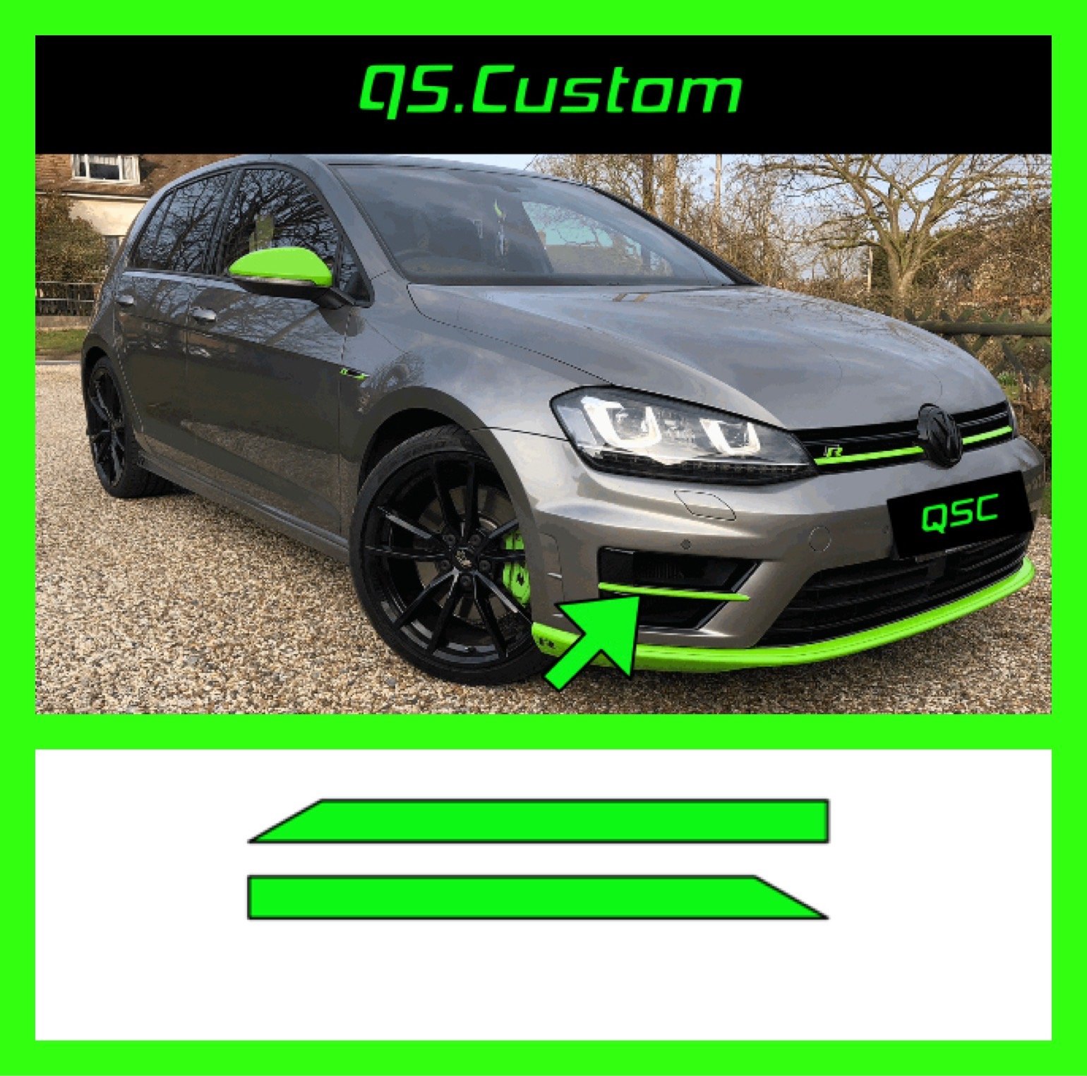 X2 Vw Golf Mk7 R Bumper Vent Divider Sticker | QsCustom