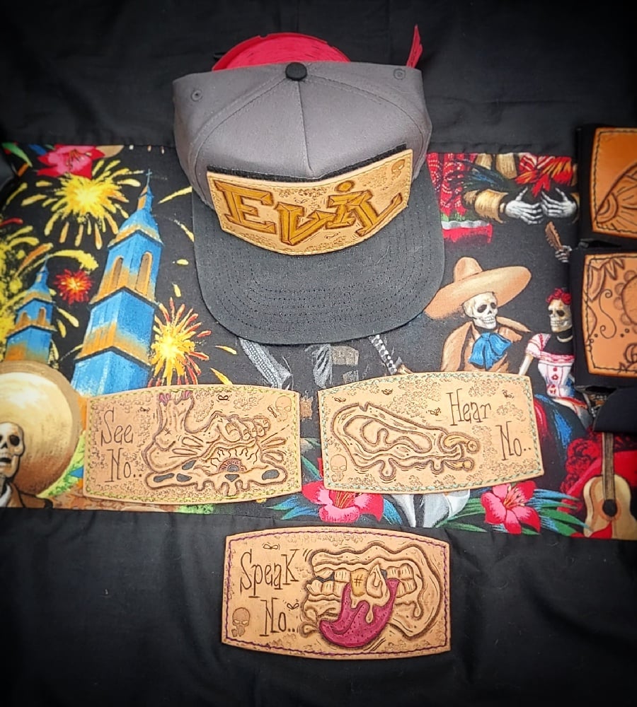 No Evil Multi Patch Hat Set | Bomb Shelter Leather