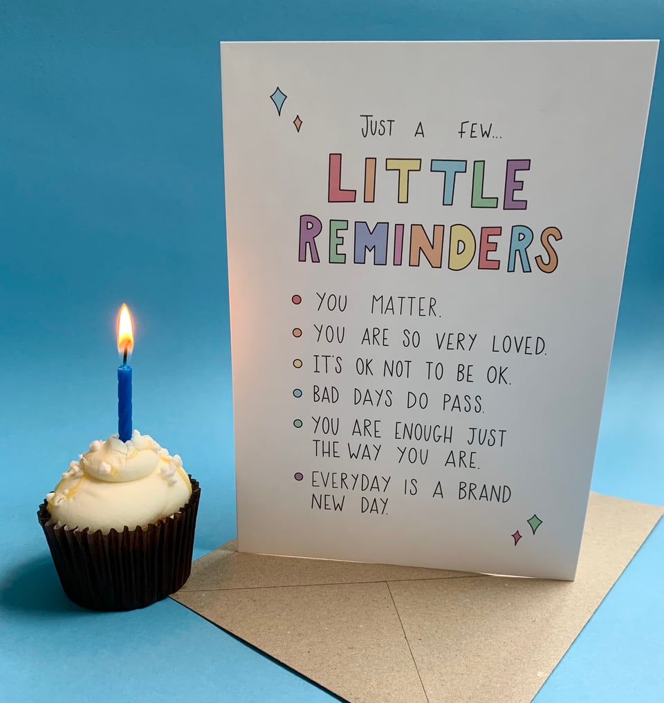 Little reminders on your birthday cards | artismytherapy