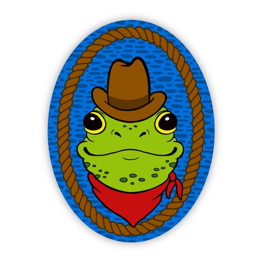 Cowboy Frog Sticker | Earthenwood