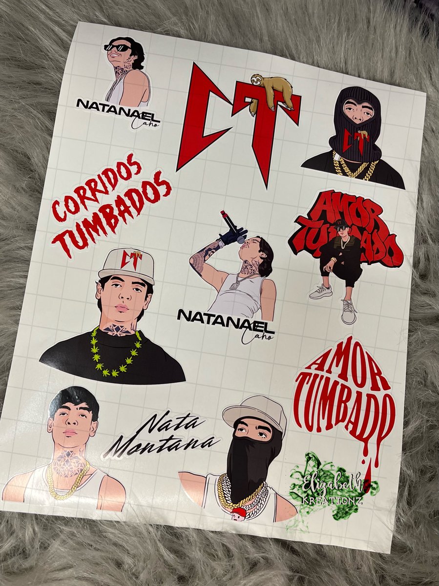 Natanael Cano Sticker Sheet | Elizabeth Kreationz