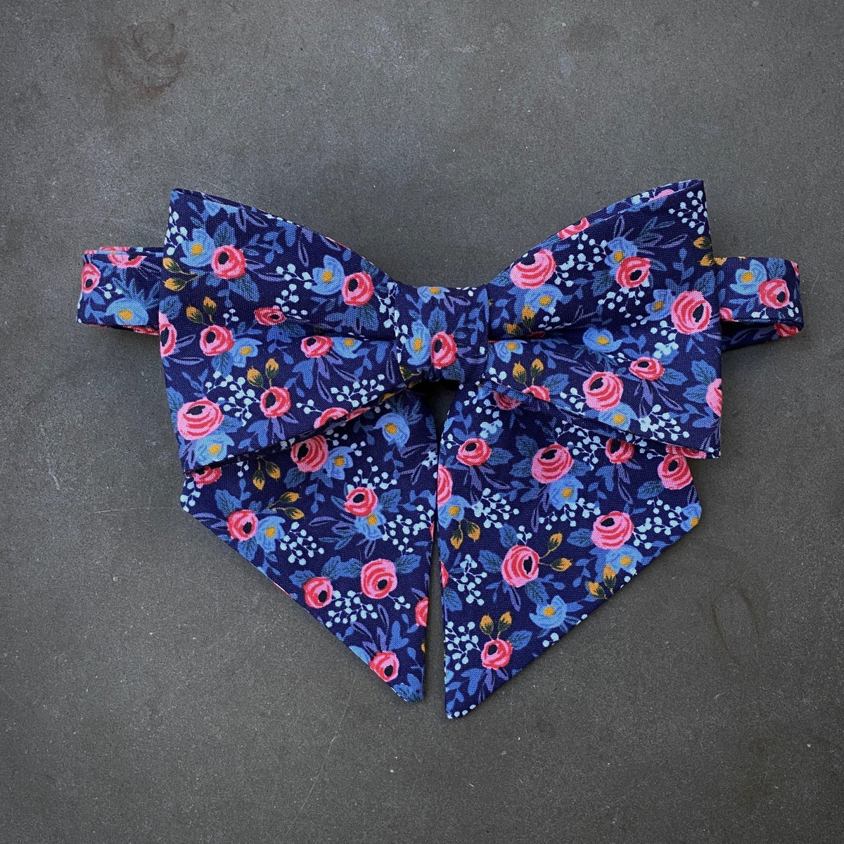 Indigo Floral Lady Bow | Fox & Brie