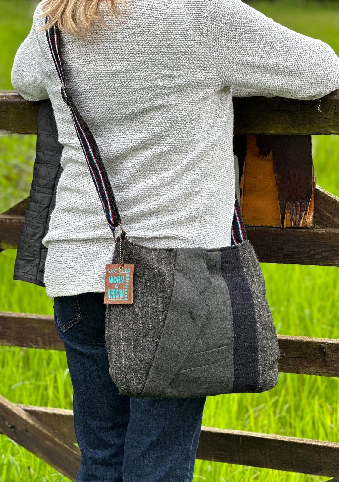 Harris Tweed cross body jacket bag | Touchy Feely Textiles
