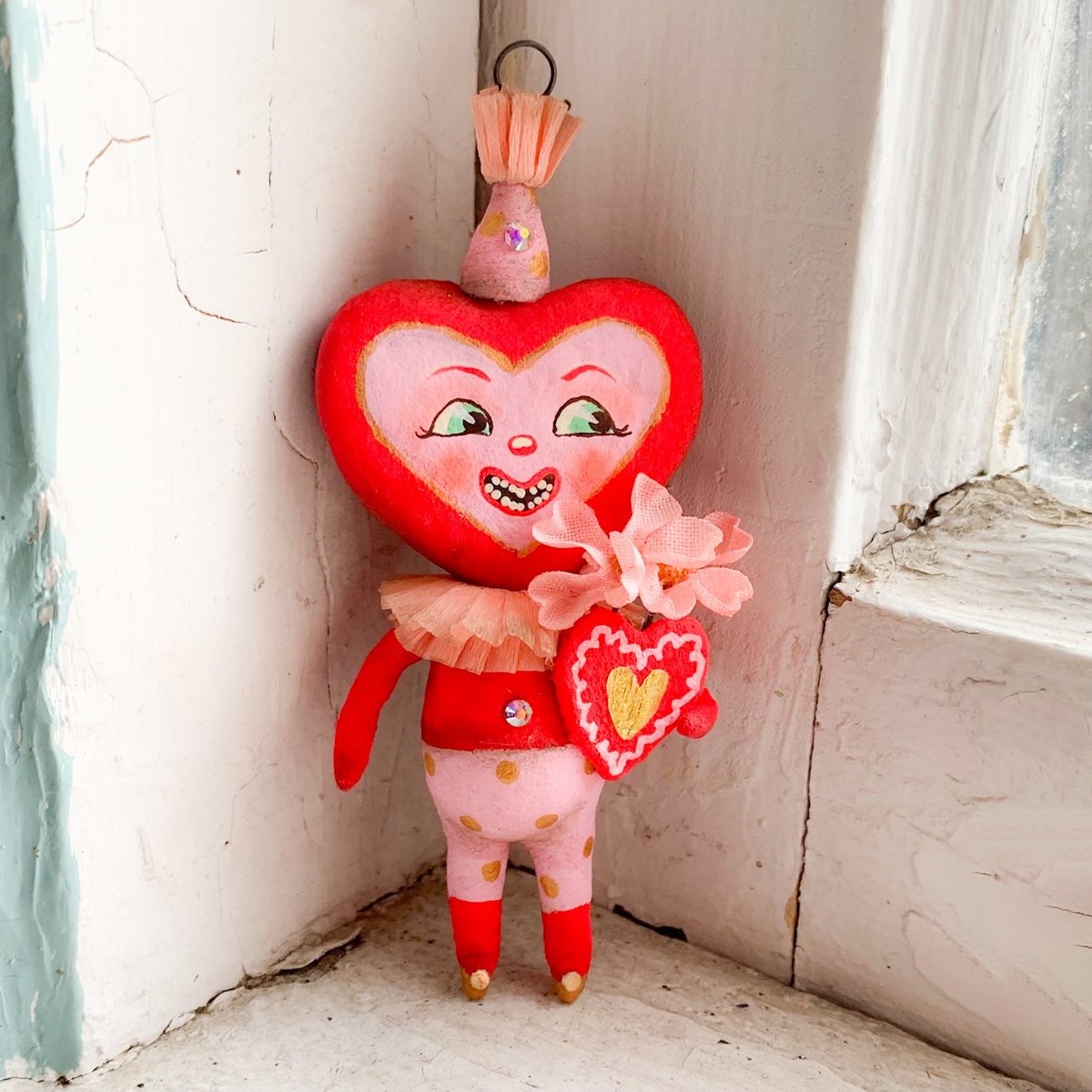 Romantic Valentine Heart Creature | Spun Cotton Ornament Co.