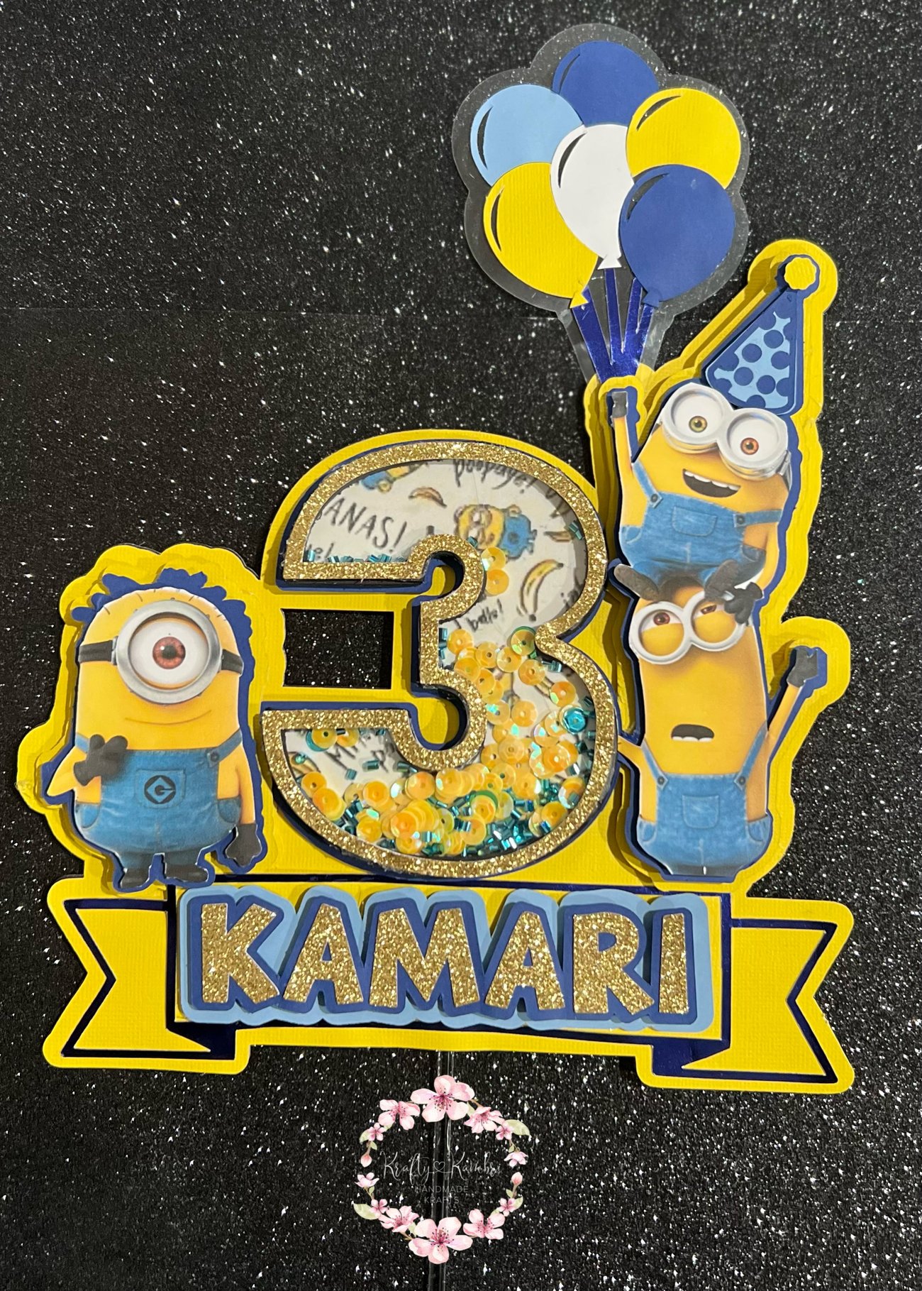 Minions inspired cake topper | KraftyKambri