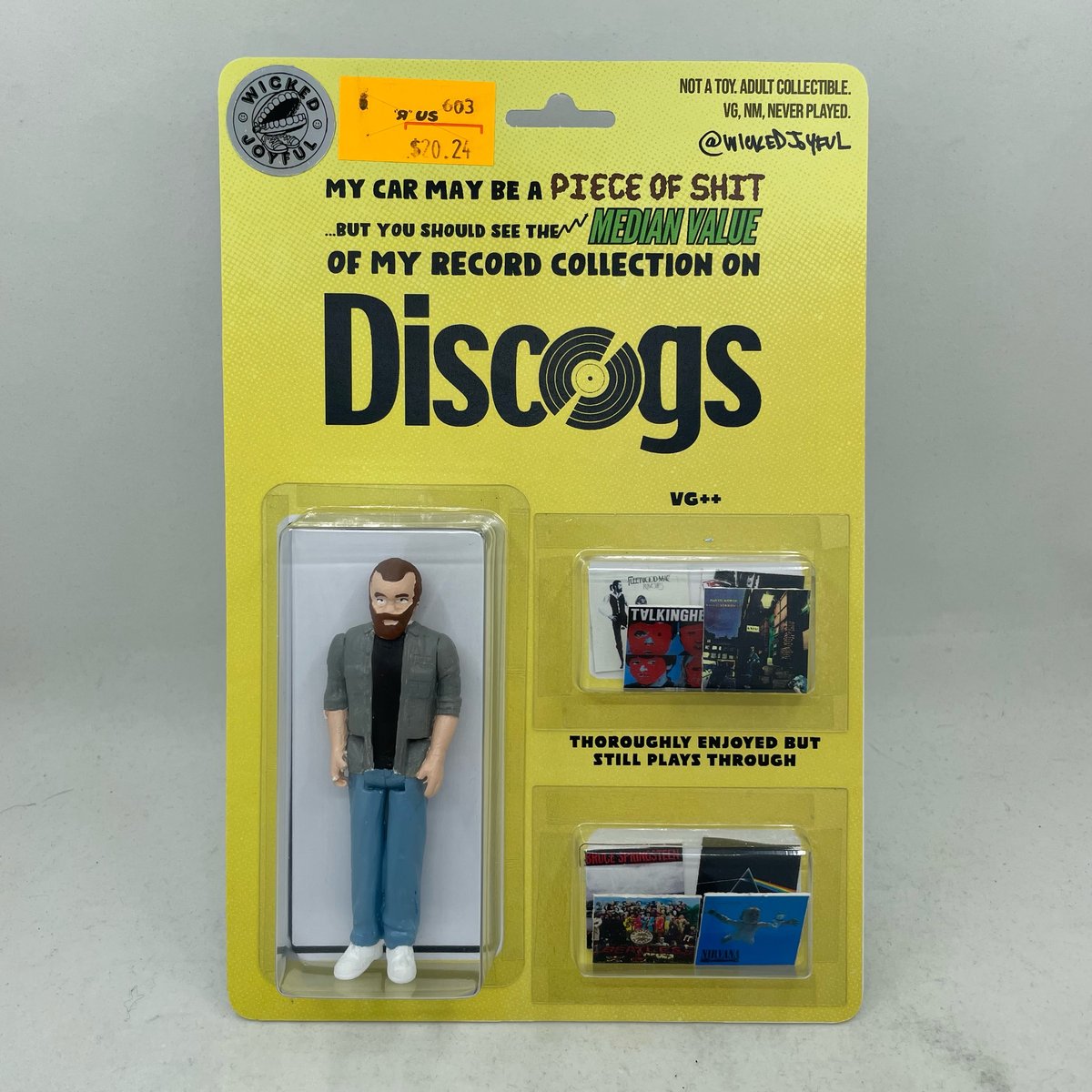 Discogs Action Figure and Bumper Sticker | Wicked Joyful