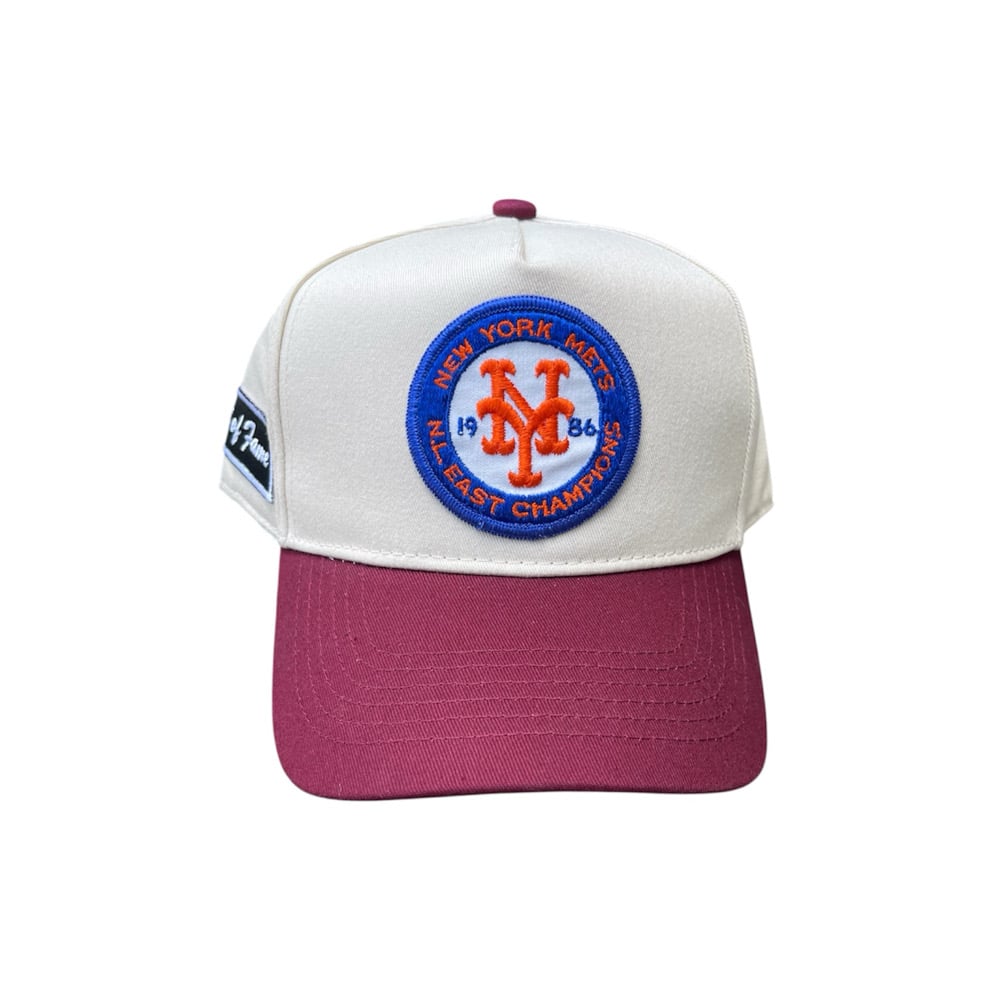 Art of Fame/ 5 Panel K Frame Hat/ Burgundy& Off White New York Mets NL ...