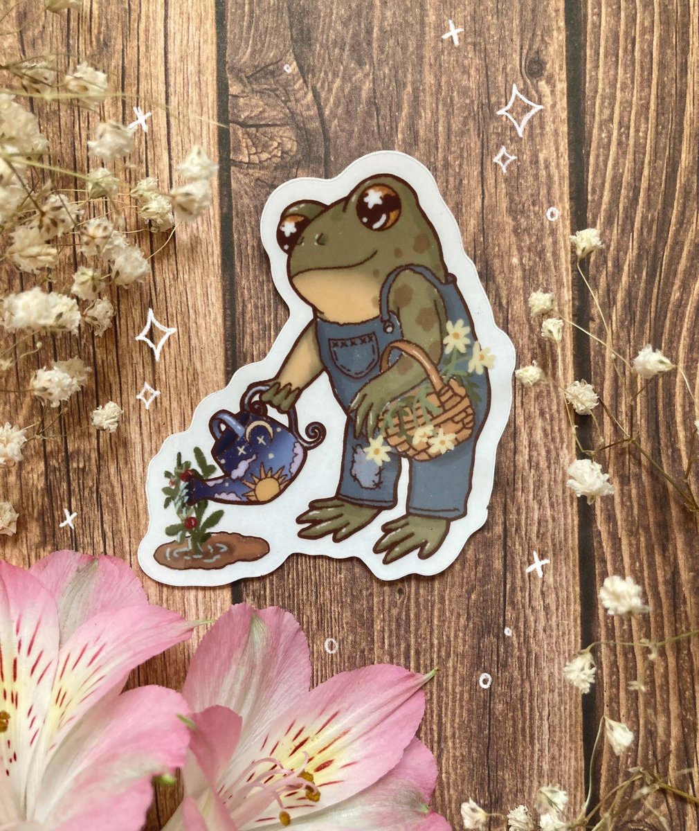 “Gardening Toad” stickers | Breezy Creations