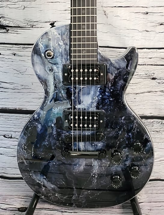 Gibson Les Paul Custom Electric Guitar Epoxy Resin Art | The Blue Bandit Co
