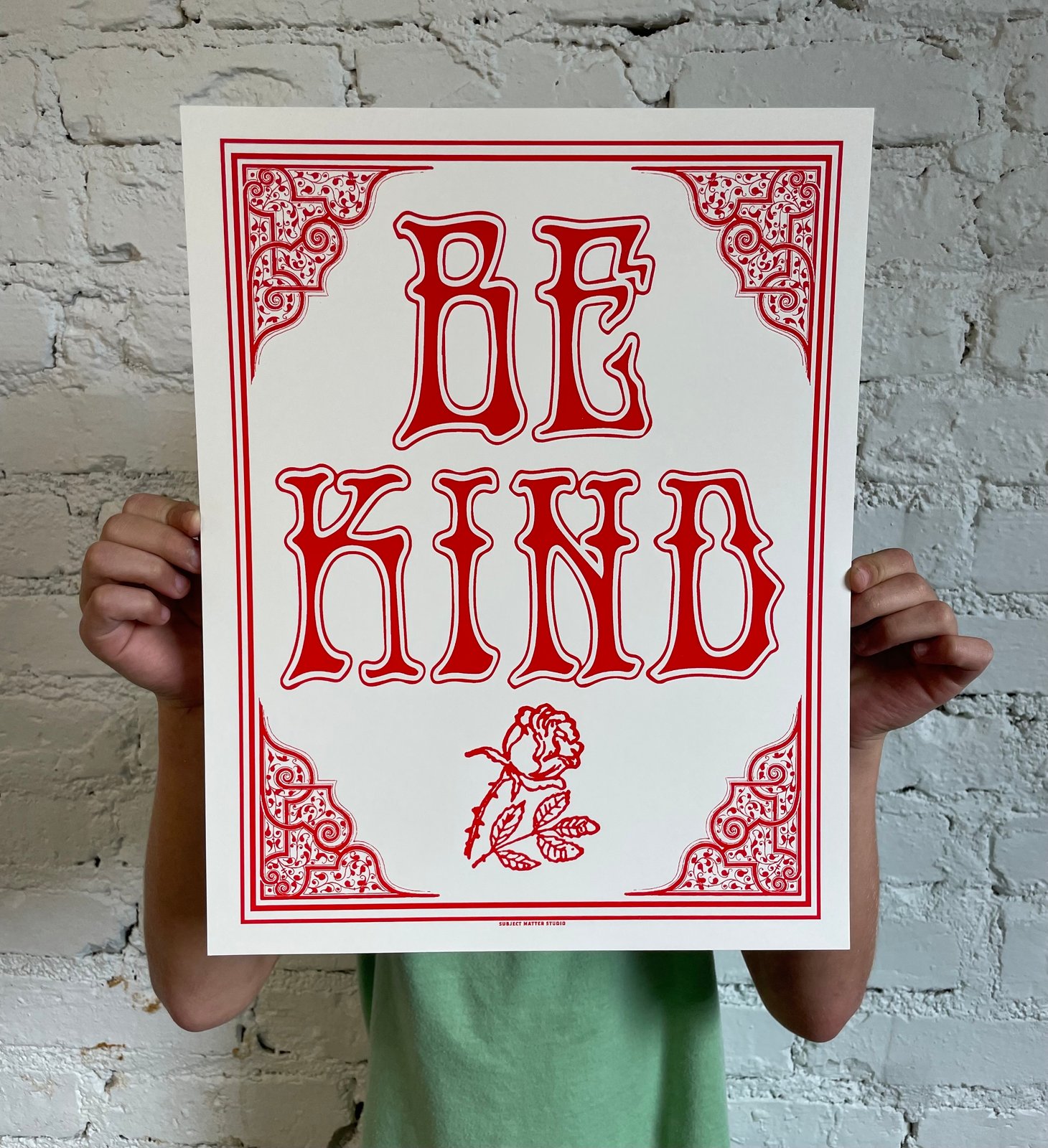 BE KIND Screen Printed Art Print | Subject Matter Studio