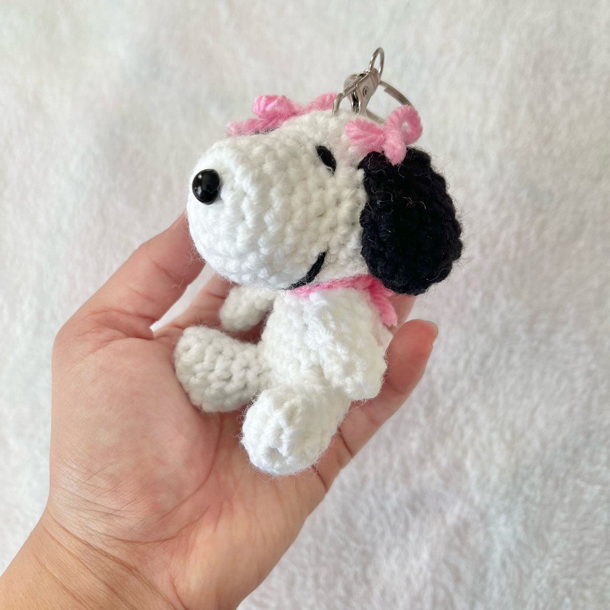 Baby Snoopy Keychain | Crochet.Kuma