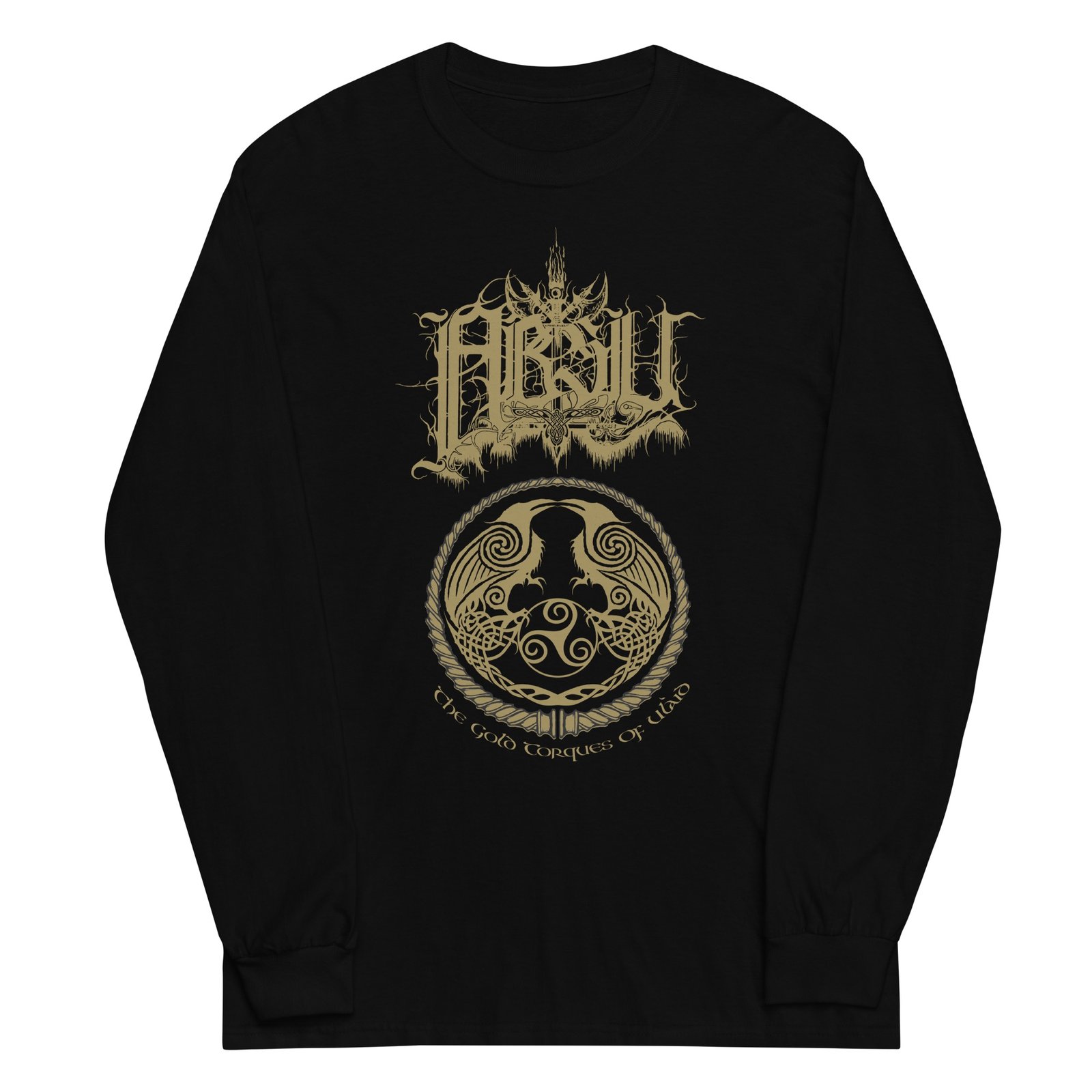 ABSU - THE GOLD TORQUES OF ULAID (GOLD PRINT) LONG SLEEVE | Black Montanas