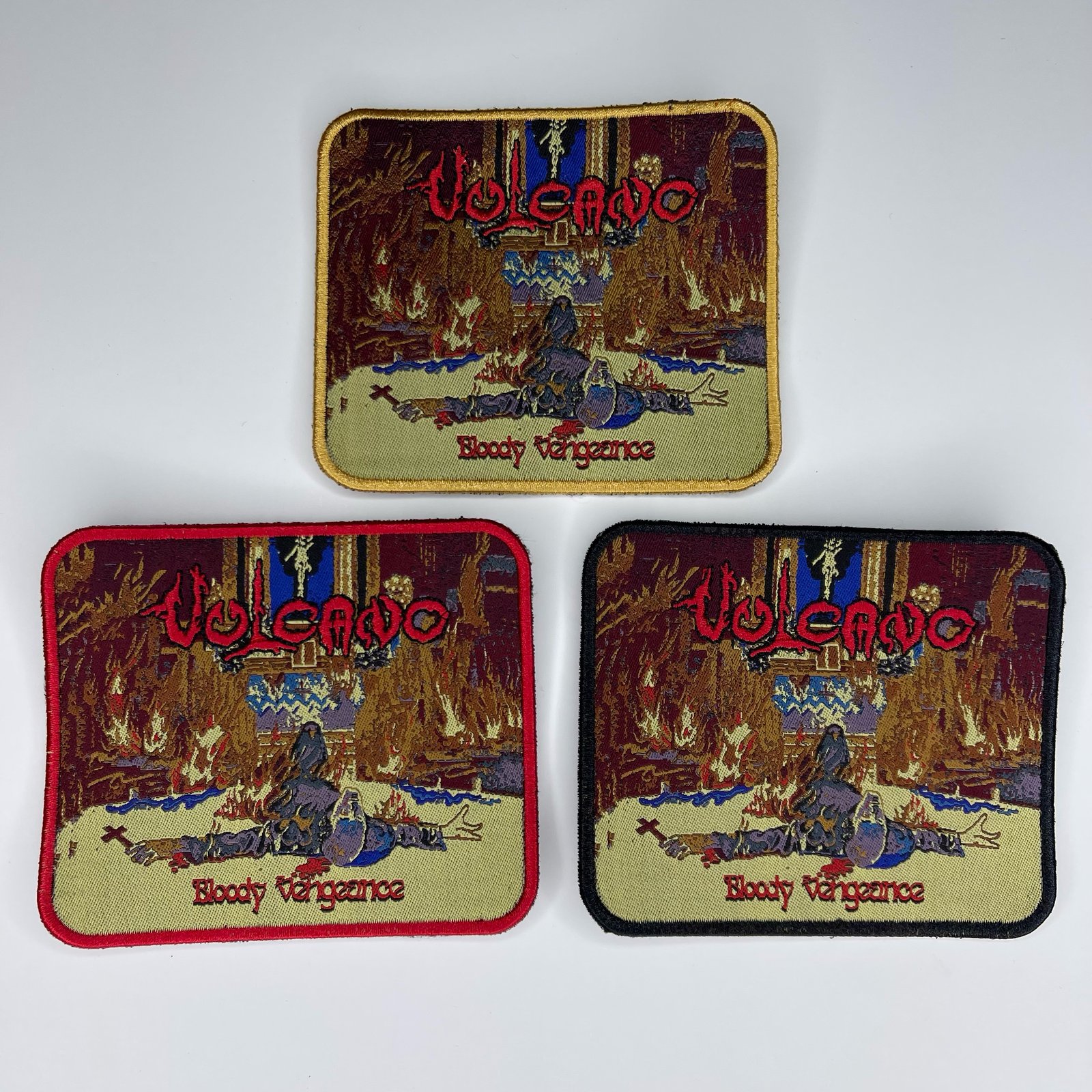 Vulcano - Bloody Vengeance Embroidery On Woven Patches | Armed With Hammers Productions