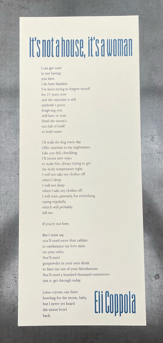 Eli Coppola poem | Trigger Press